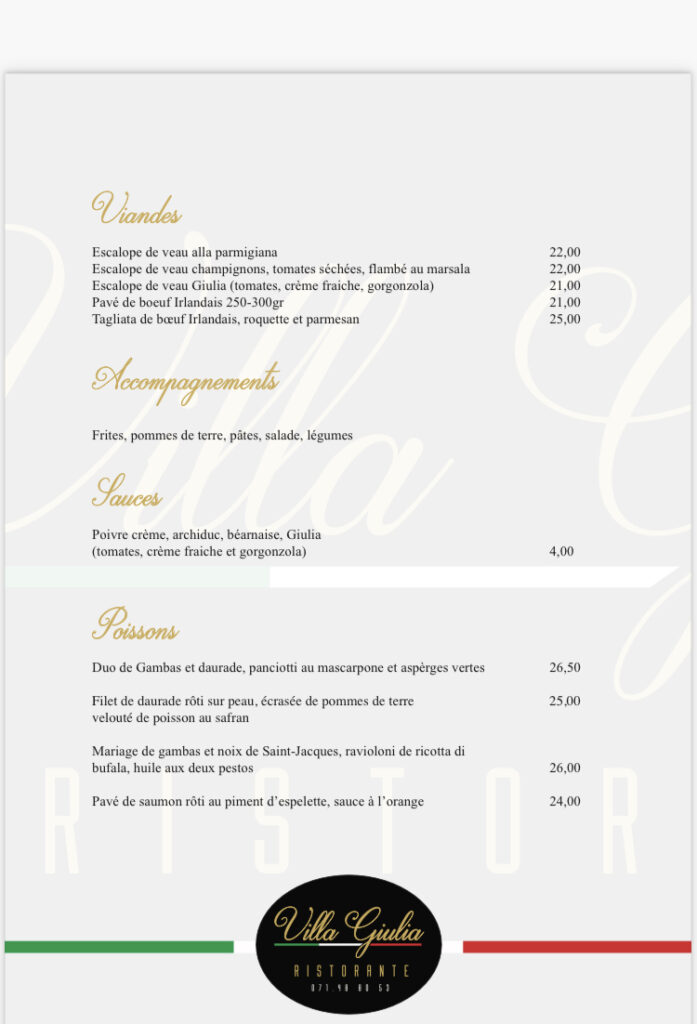 La Carte – Villa Giulia